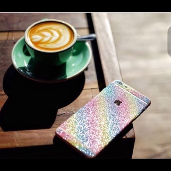 Accessories | Iphone 8 Plus Rainbow Matte Glitter Decal | Poshmark